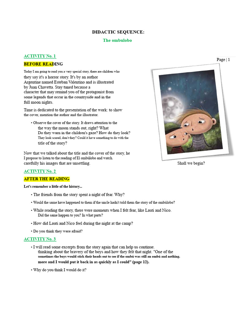 Didactic Sequence The Ombulobo | PDF