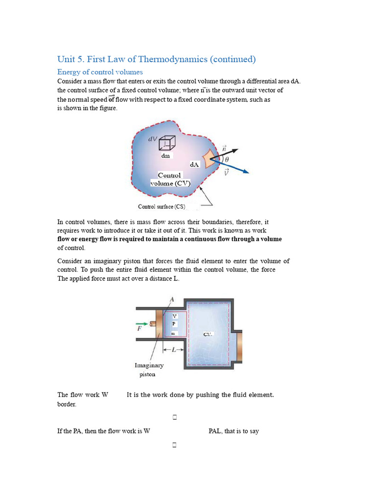 First Law of Thermodynamics: Control Volumes | PDF | Turbine | Heat