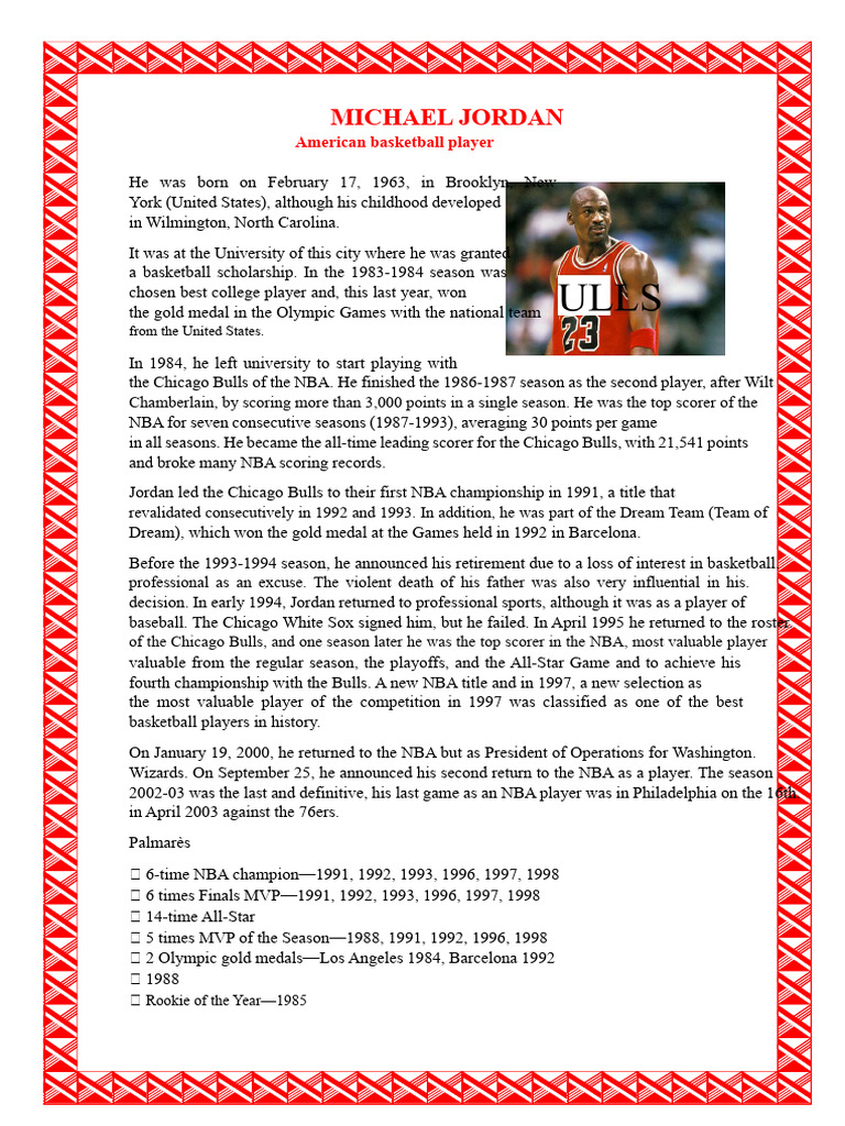 Michael Jordan | PDF | Chicago Bulls | National Basketball Association