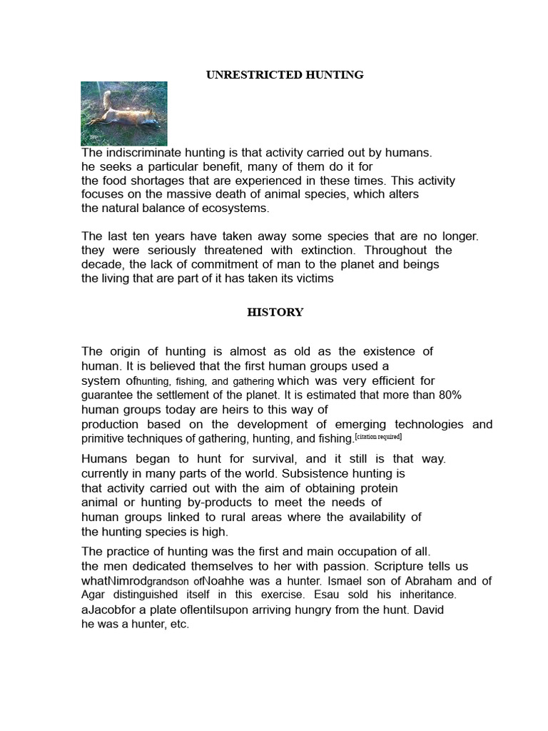 What Does Indiscriminate Hunting Mean | PDF | Hunting | Endangered Species