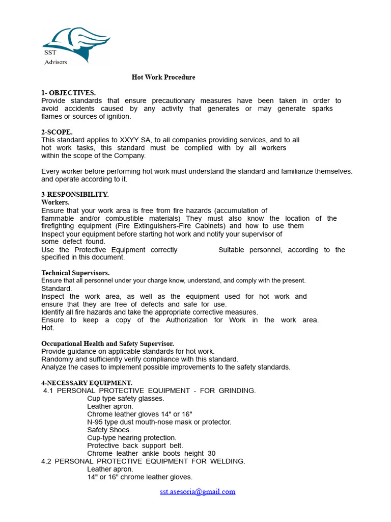 Hot Work Procedure | PDF | Fire Safety | Fires
