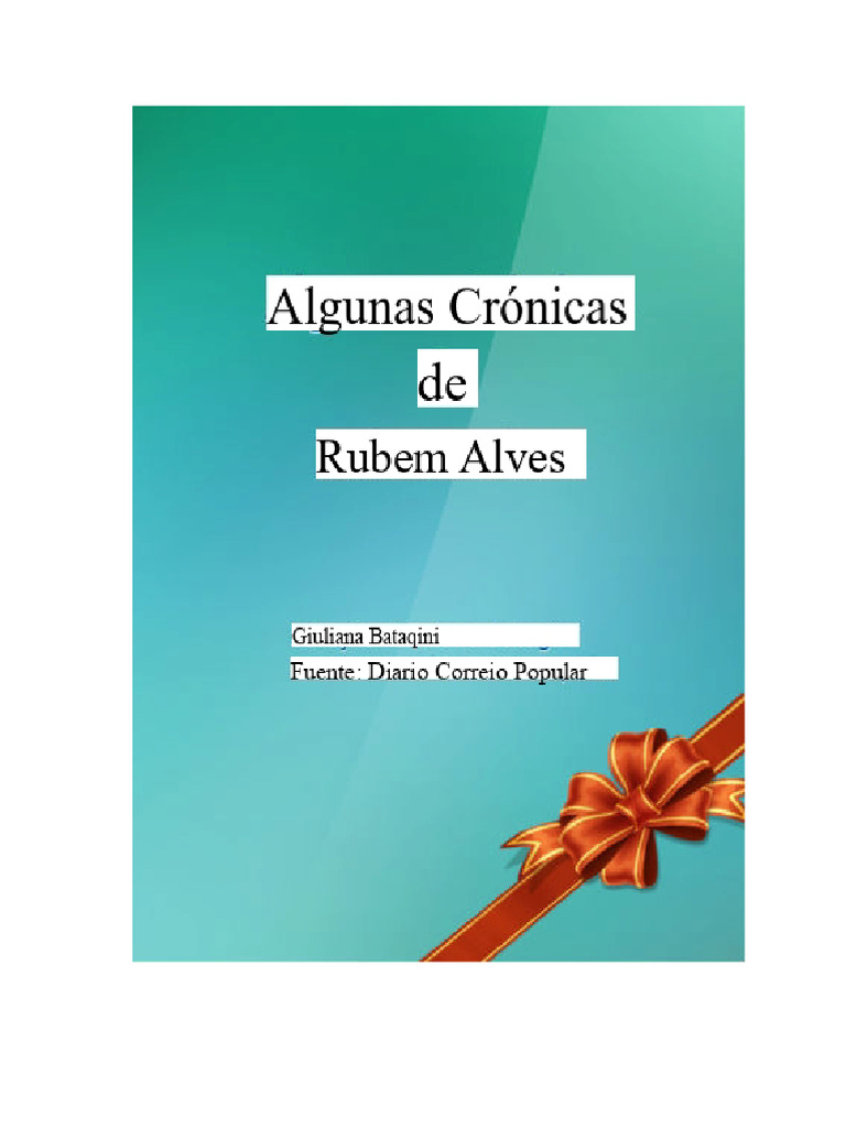 Algunas Crónicas de Rubem Alves Vol 1 Final | PDF | Amor | Belleza