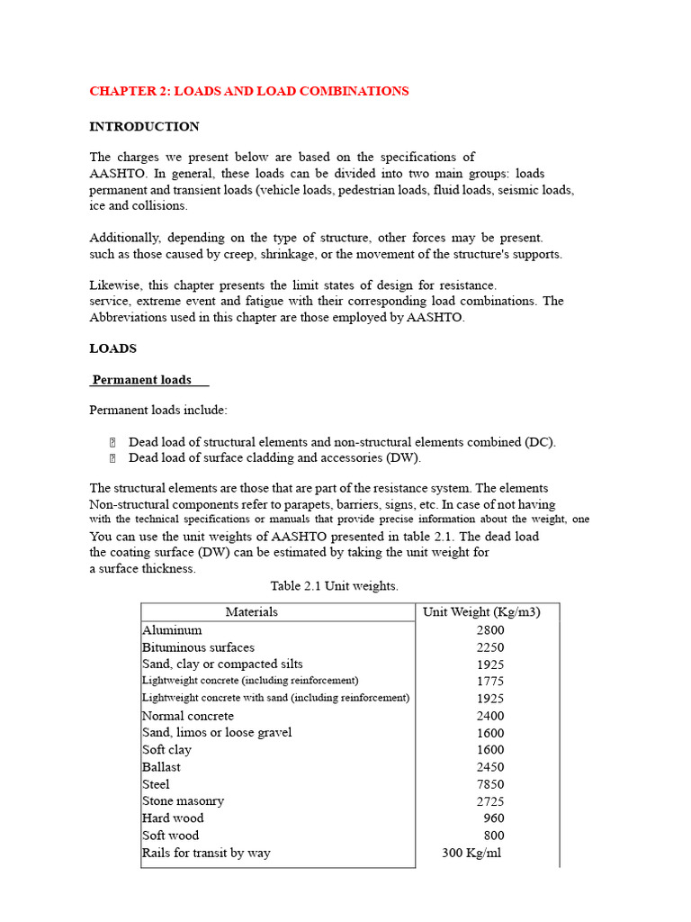 Loads and Load Combinations Bridges | PDF | Strength Of Materials ...