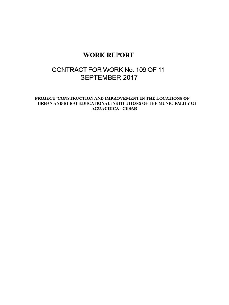 Model of Progress Report of Work. | PDF | Concrete | Wall