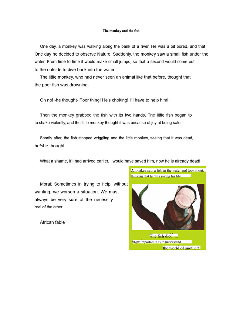Fable The Fish and The Monkey | PDF