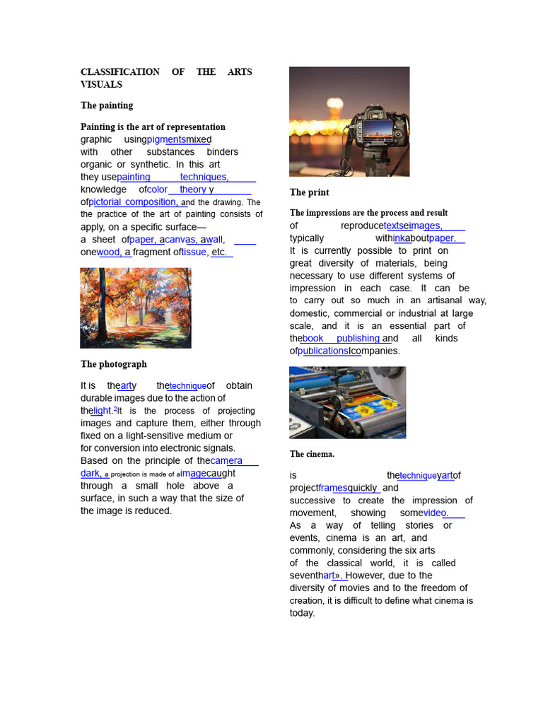 Classification of Visual Arts | PDF | Printmaking | Paintings