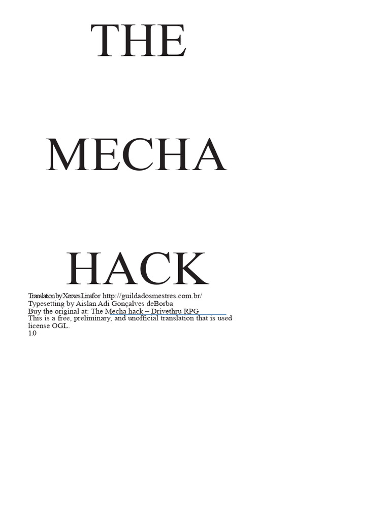 The Mecha Hack PT-BR RPG Guide | PDF | Armour