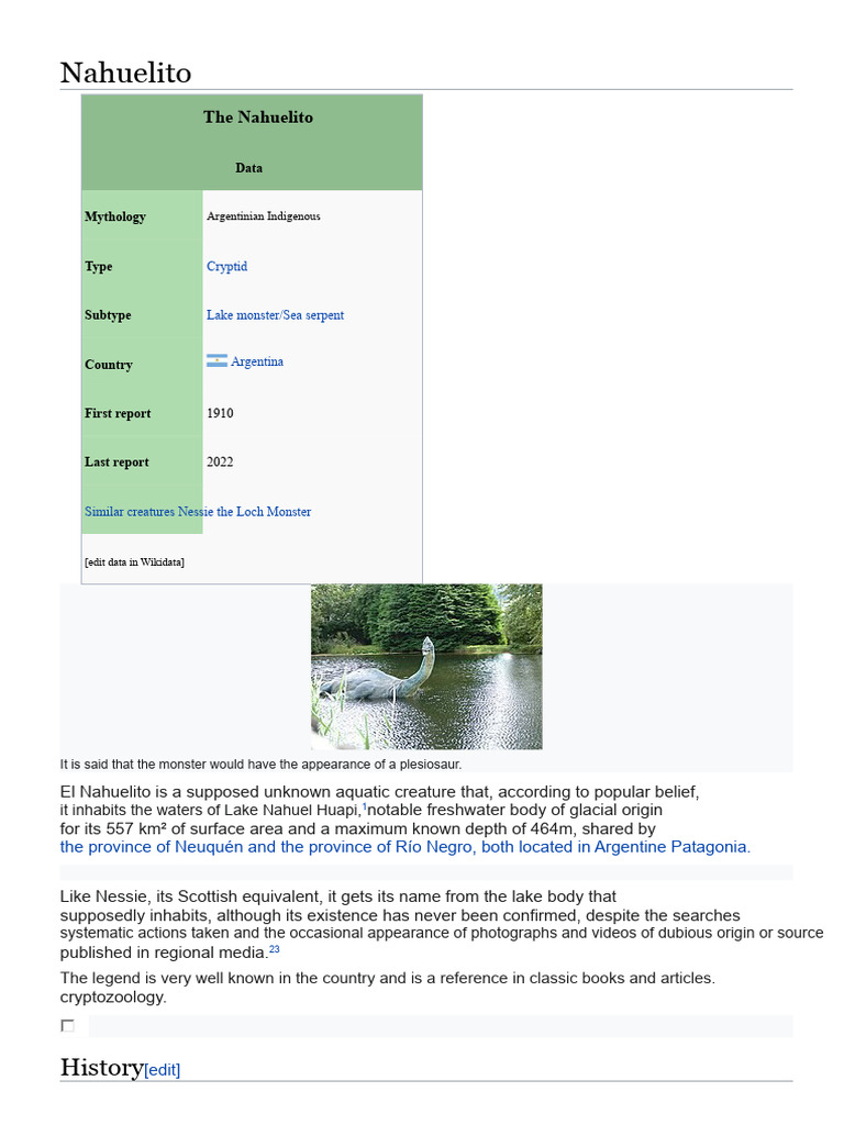 Nahuelito: Argentina's Loch Ness Monster | PDF | Loch Ness Monster