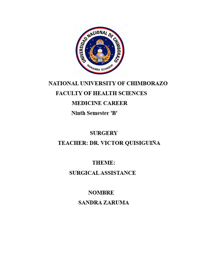 Essential Guide to Surgical Assistance | PDF | Surgery | Anesthesia