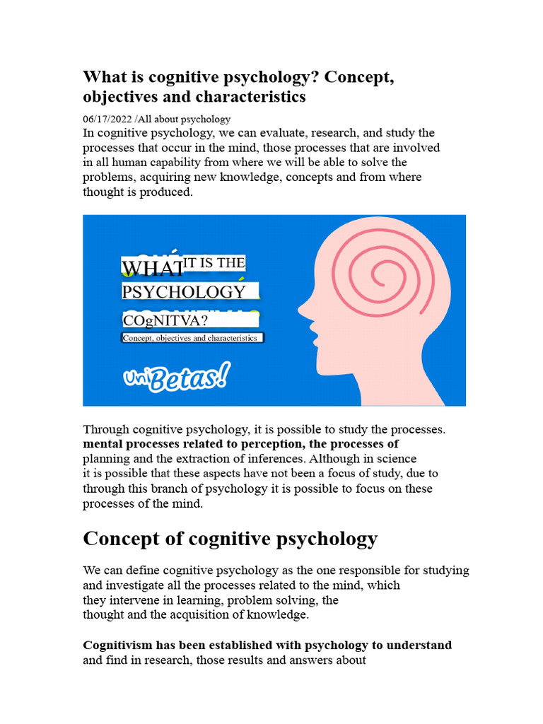 What Is Cognitive Psychology? | PDF | Mind | Cognition