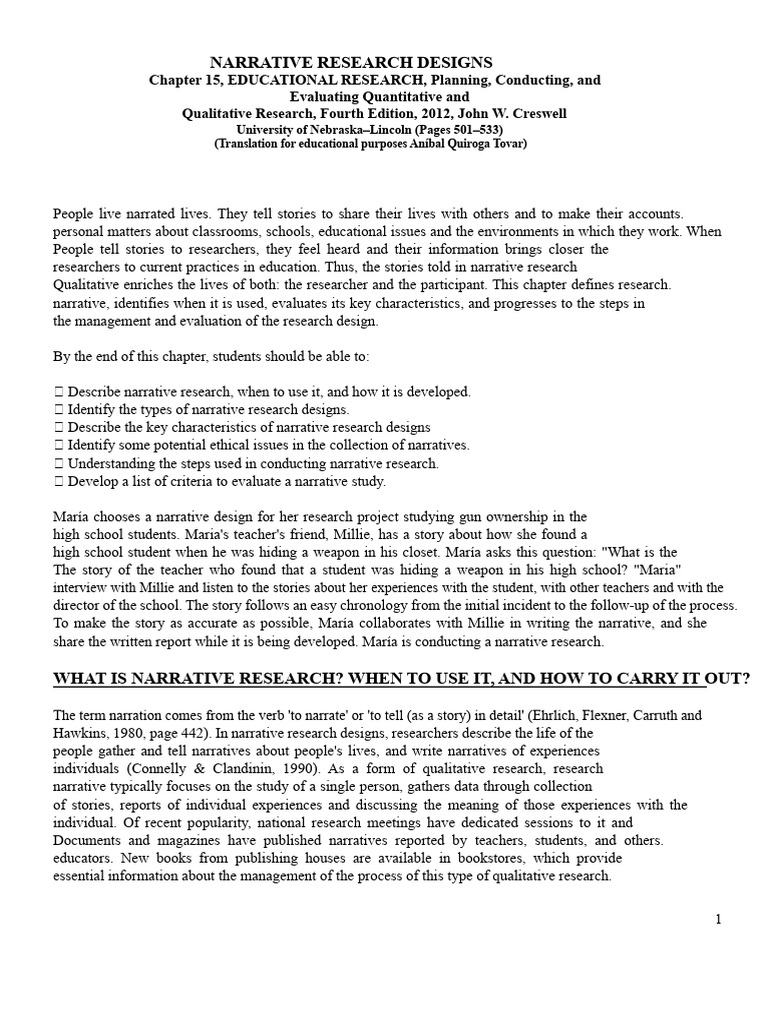 Understanding Narrative Research Designs | PDF | Narrative ...