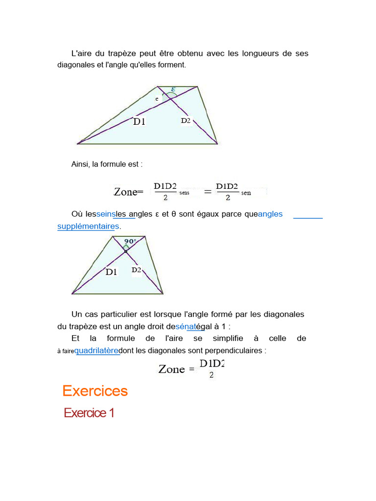 Formule de l'aire du trapèze | PDF | Géométrie | Géométrie euclidienne