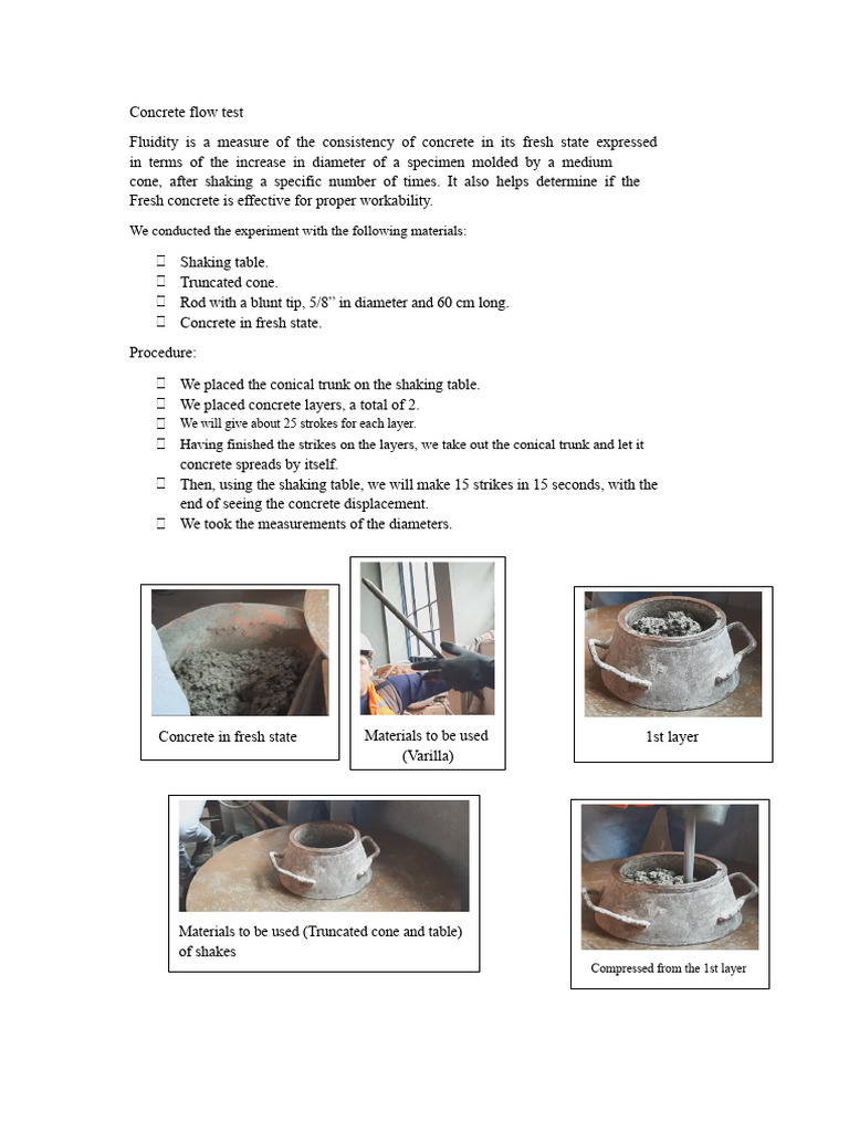 Concrete Flowability Test | PDF | Building Materials