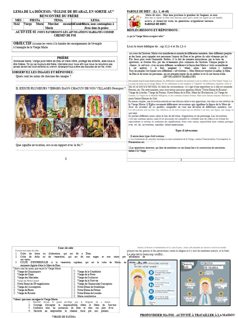 5° Advocations Mariales | PDF | Marie, mère de Jésus | Spiritualité