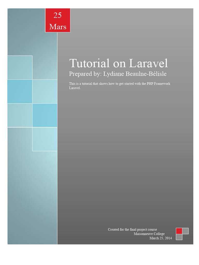 0540 Tutorial On Laravel | PDF | Model–View–Controller | Php
