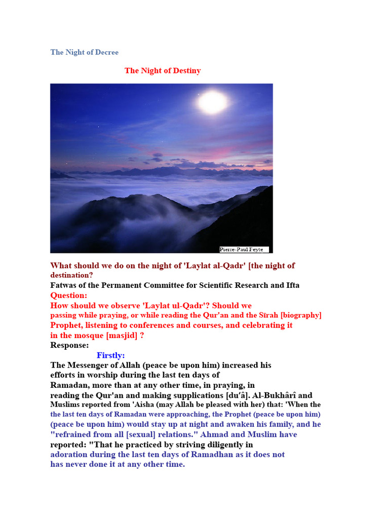 The Night of Destiny | PDF | Sharia | Abrahamic Religions