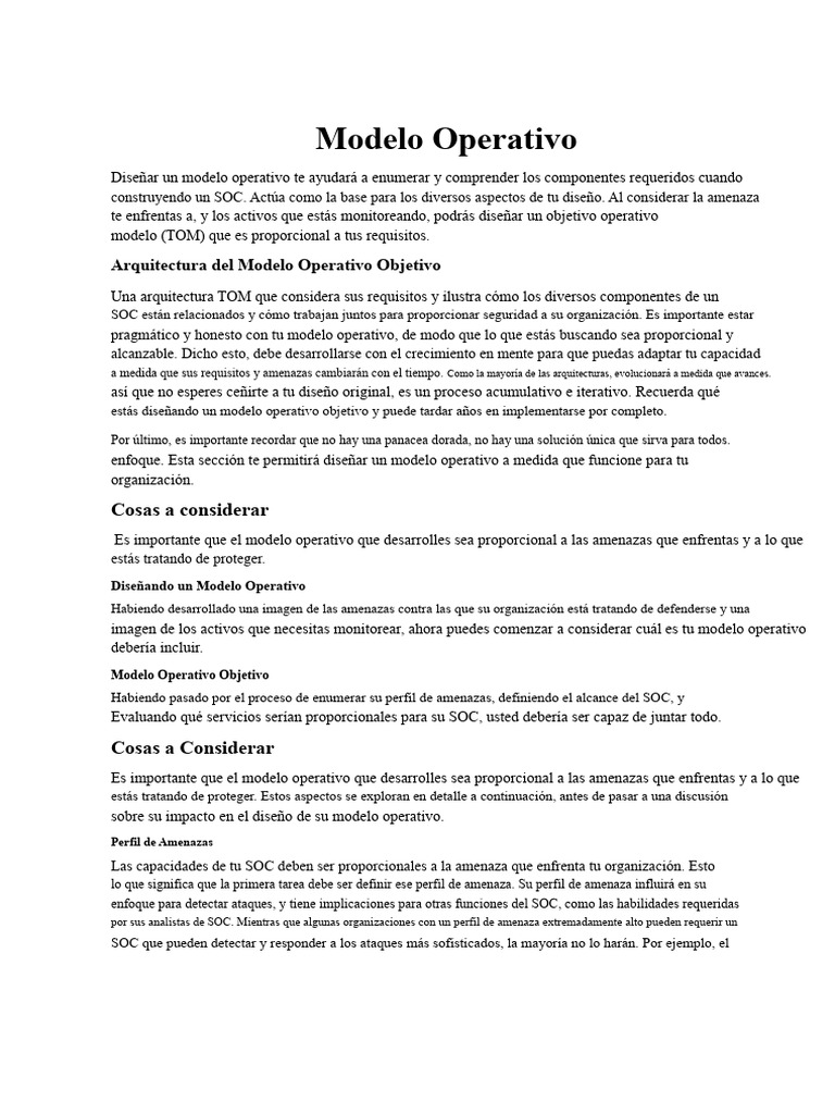 Diseño de un Modelo Operativo para SOC | PDF | Sistema en un chip | Diseño