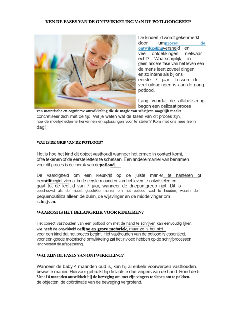 Fases Van de Ontwikkeling Van Het Potloodgrijpen | PDF