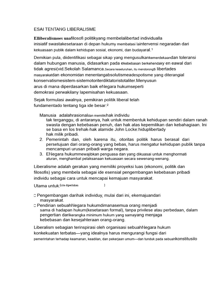 Esai Tentang Liberalisme | PDF