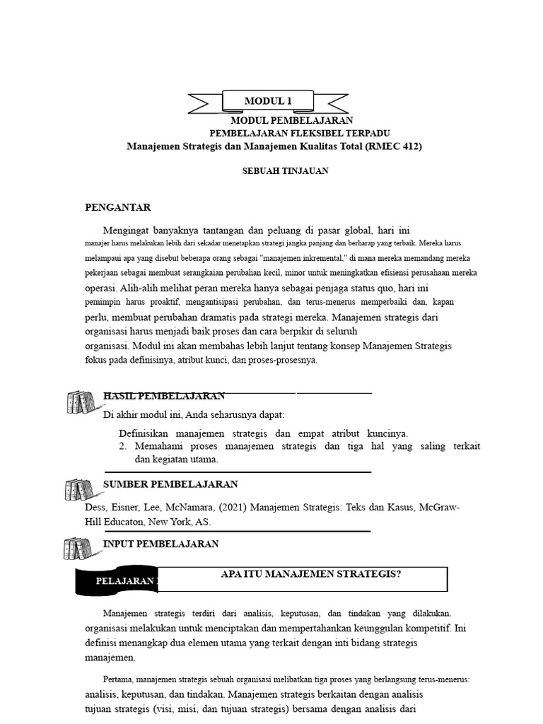 Modul 1. Konsep Manajemen Strategis (Manajemen Strategis Dan Manajemen ...