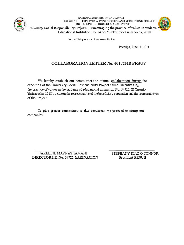 Collaboration Letter | PDF