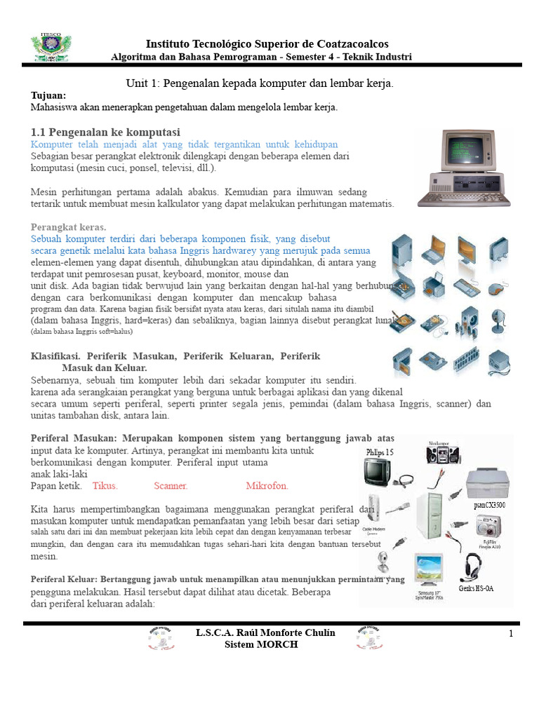 Unit 1, Pengenalan Komputer Dan Spreadsheet. | PDF