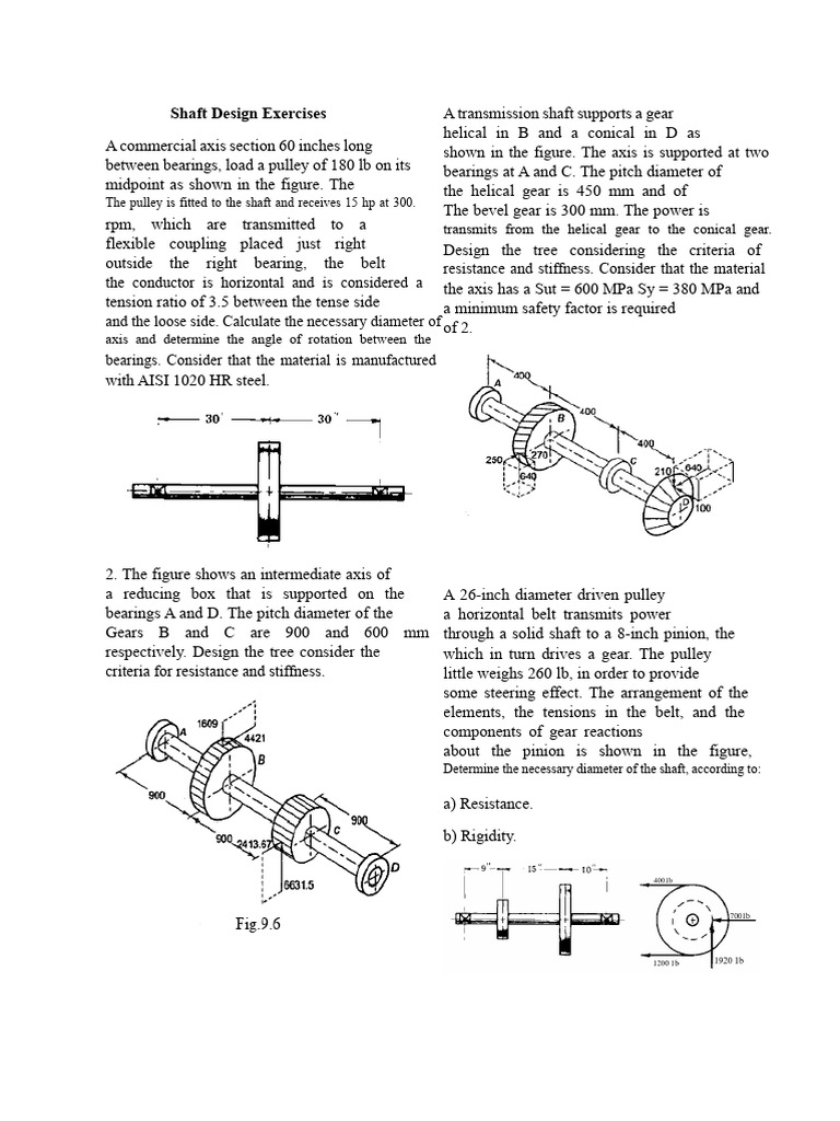 03 Exercises Axes and Couplings | PDF | Gear | Belt (Mechanical)