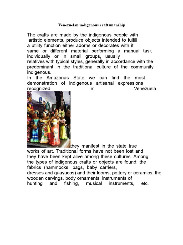 Venezuelan Indigenous Craftsmanship | PDF | Decorative Arts