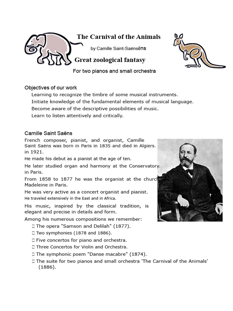 The Carnival of The Animals | PDF | The Carnival Of The Animals ...