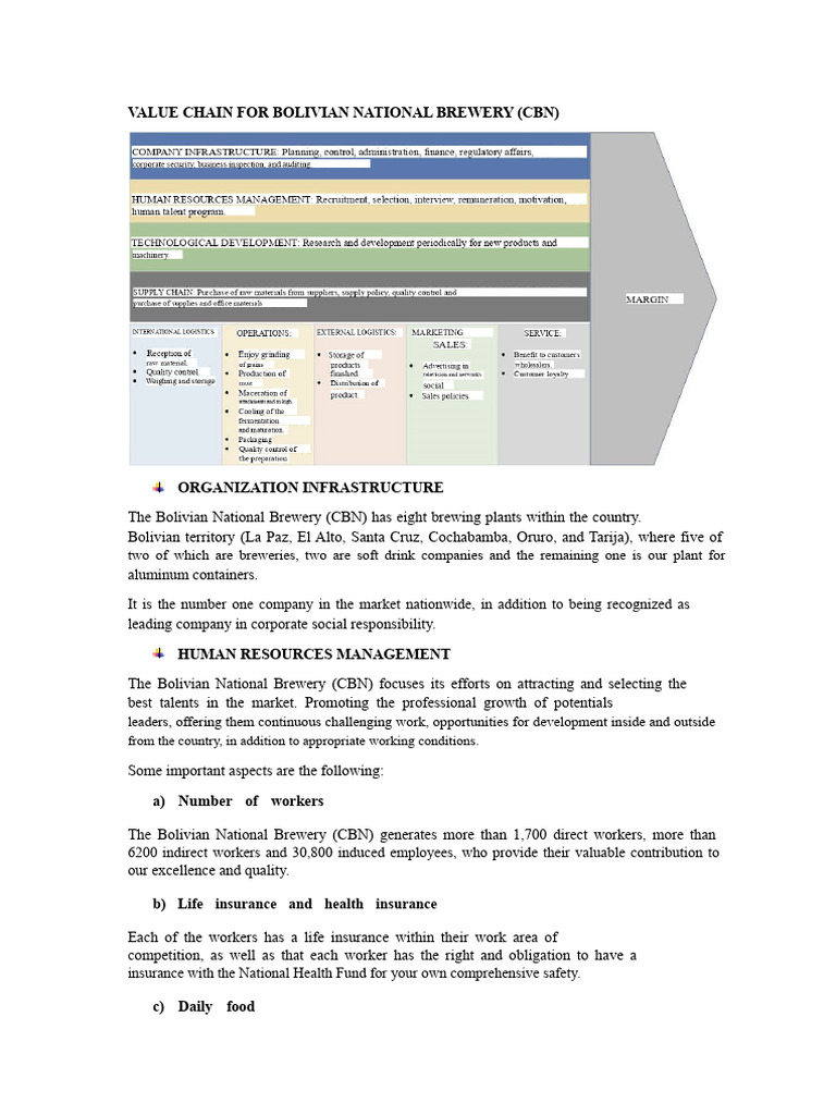 Value Chain For Bolivian National Brewery | PDF | Bolivia | Sanitation