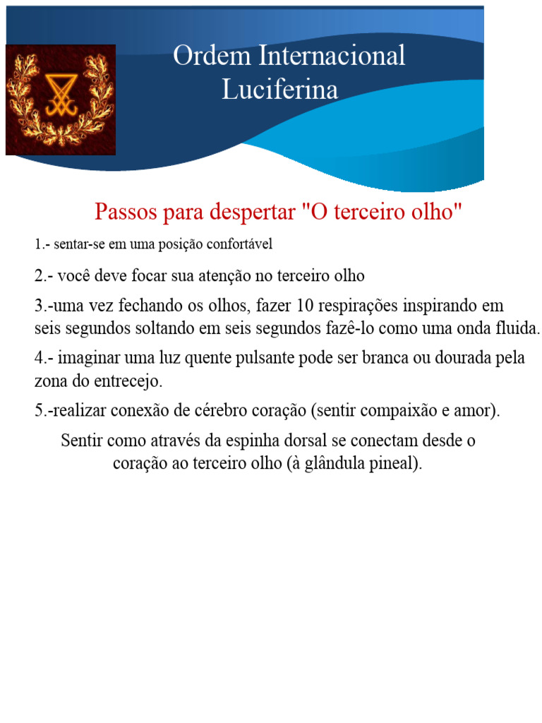 Ordem Internacional Luciferina Meditação | PDF | Pensamento | Meditação