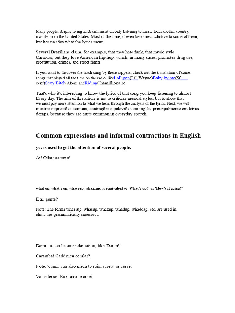 Understanding English Rap Lyrics | PDF | Rapping | Linguistics