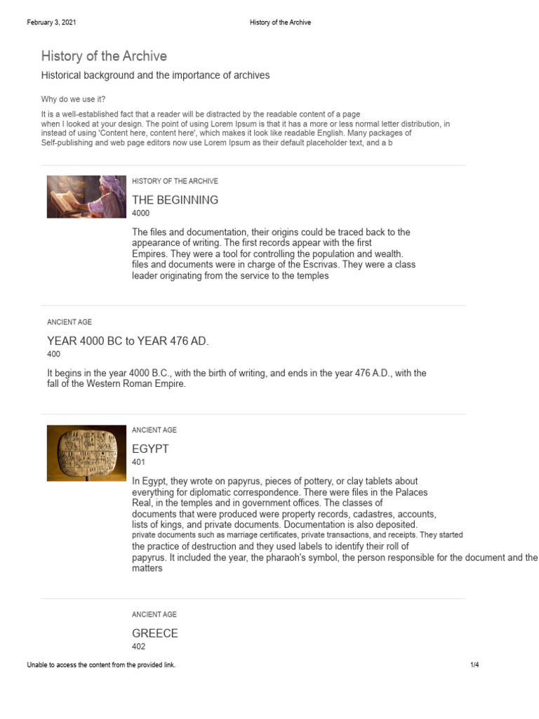 History of Archives: From Ancient to Modern | PDF | Archive | Ancient Egypt