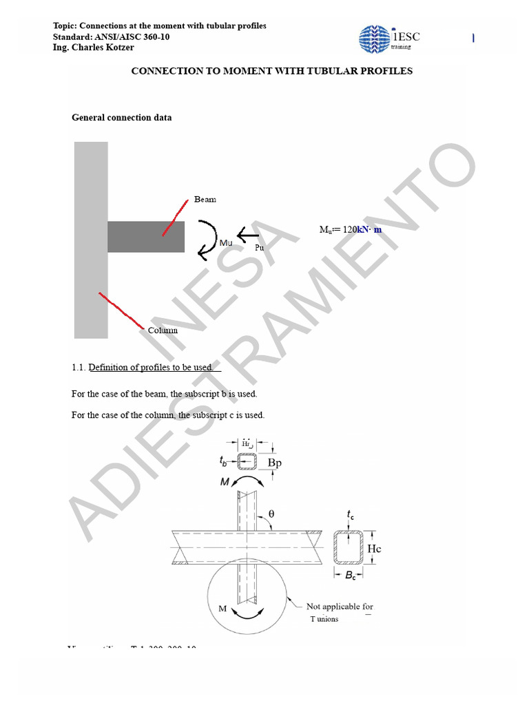 Example-Connection Design at Moment With Tubular Profiles | PDF | Beam ...