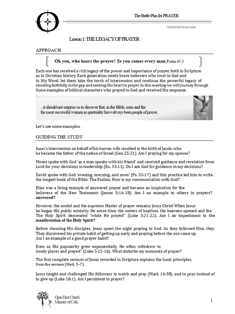 01 - The Legacy of Prayer | PDF | Prayer | Jesus