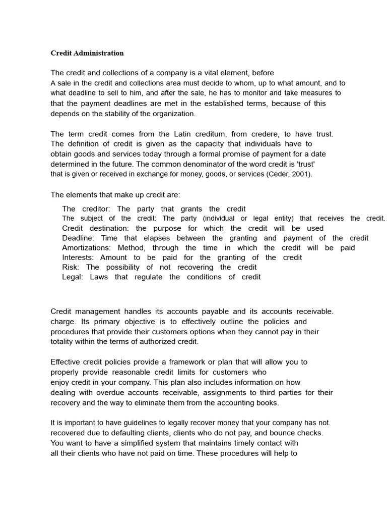 Credit Management | PDF | Credit | Finance & Money Management