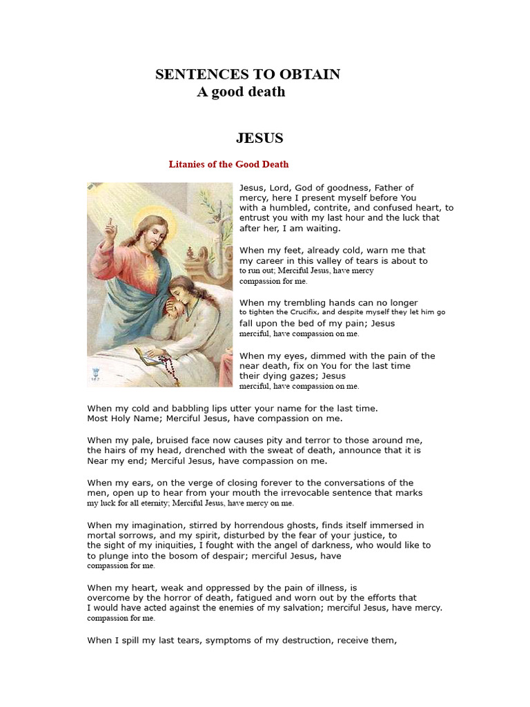 Prayers for a Good Death and Mercy | PDF | Mary, Mother Of Jesus ...