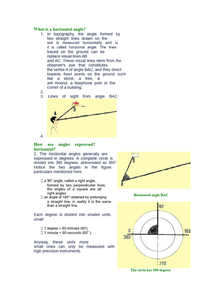Understanding Horizontal Angles | PDF | Angle | Circle