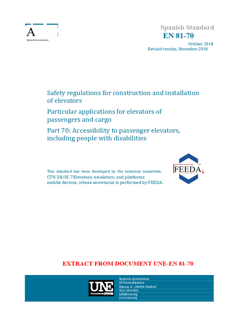 Une en 81-70 Lifts PDF | PDF | Elevator | Accessibility
