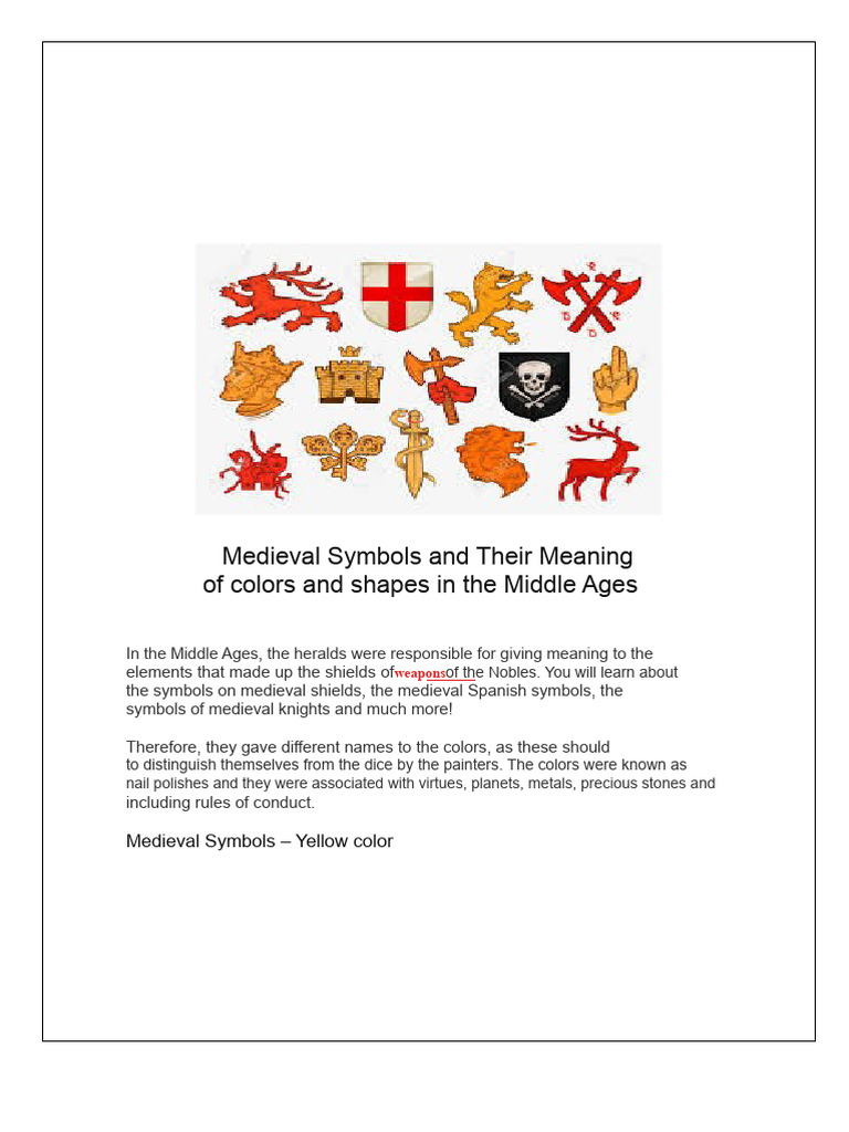 Medieval Symbols and Their Meaning | PDF | Unicorn | Dragon