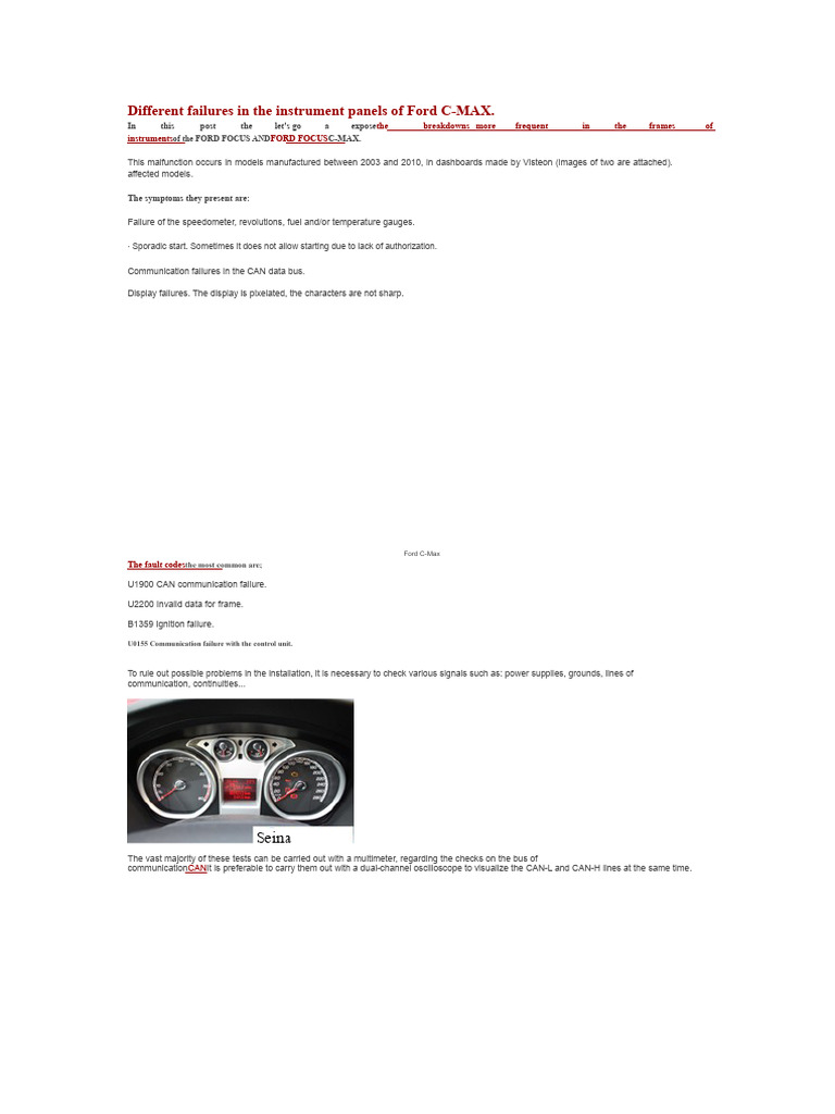U1900 CAN Communication Failure. Ford Frames | PDF