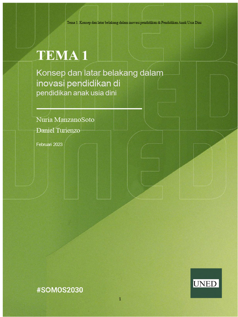 Tema 1. Konsep Dan Latar Belakang Dalam Inovasi Pendidikan | PDF