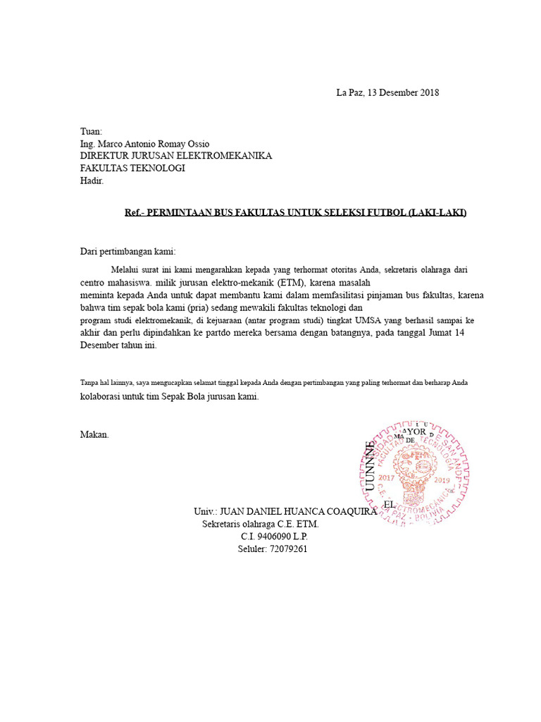 Surat Pinjaman BUS | PDF