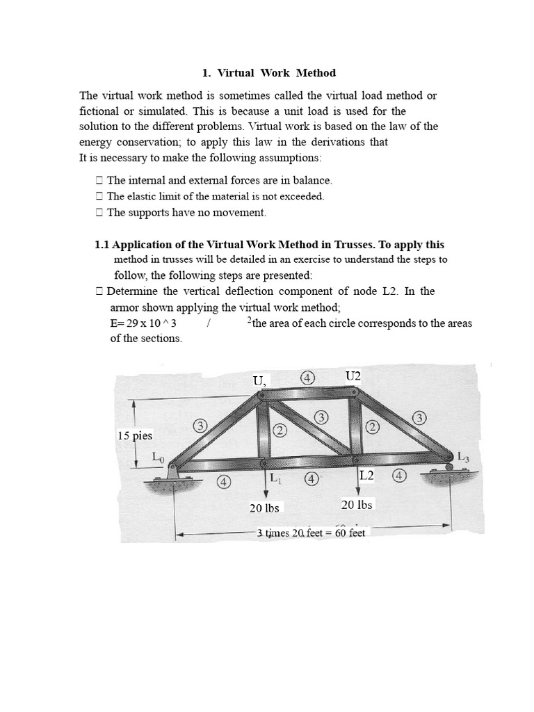 Virtual Work Method in Frameworks | PDF | Truss | Force
