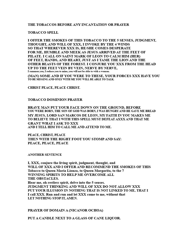 Tobacco Spells | PDF | Satan | Jesus