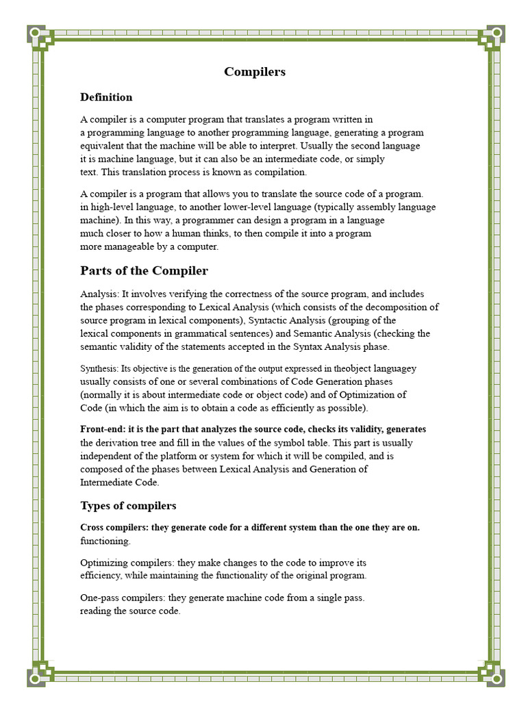 Compilers and Interpreters | PDF | Compiler | Programming