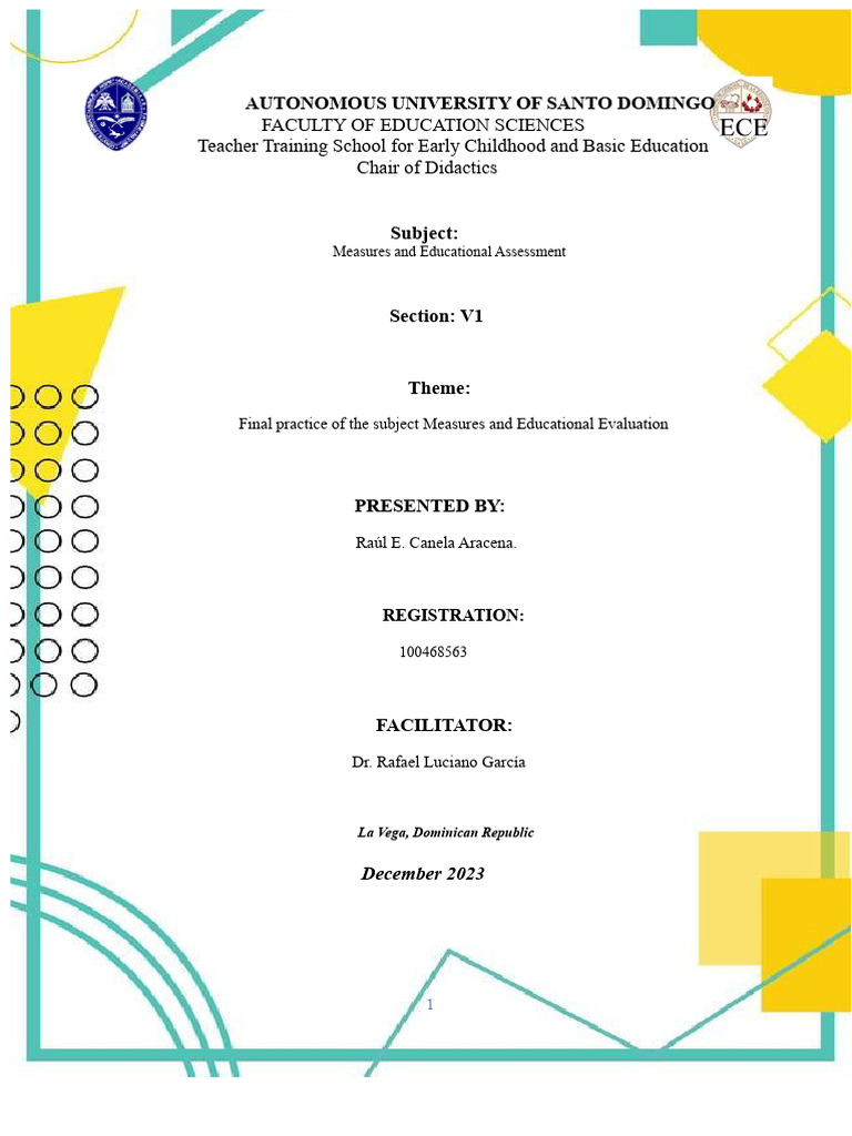 FINAL PRACTICE MED AND EVA 08-101-2023 For Sections | PDF | Educational ...
