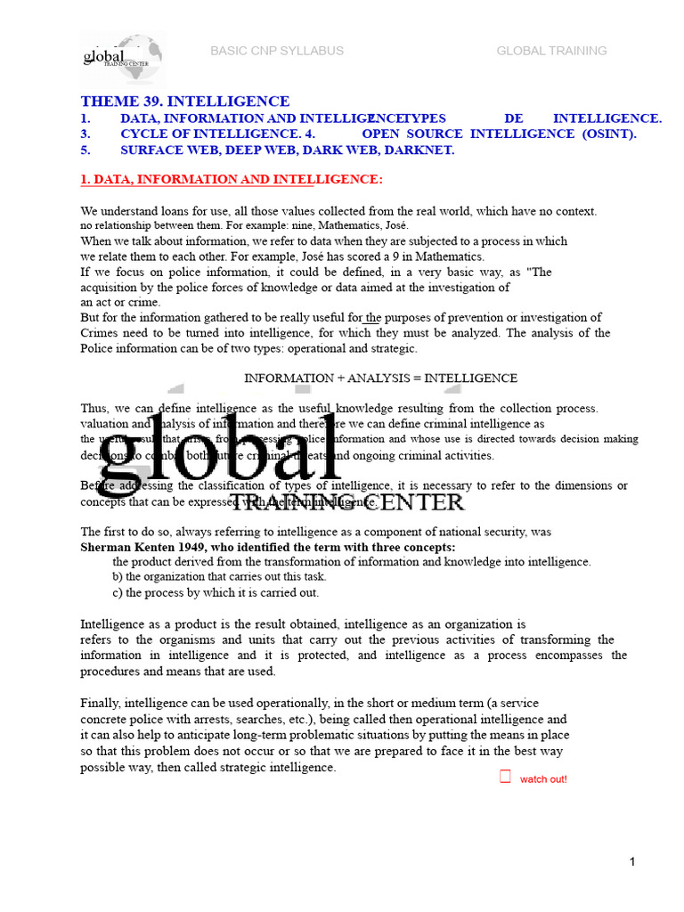 Criminal Intelligence Training Overview | PDF | Intelligence Analysis ...