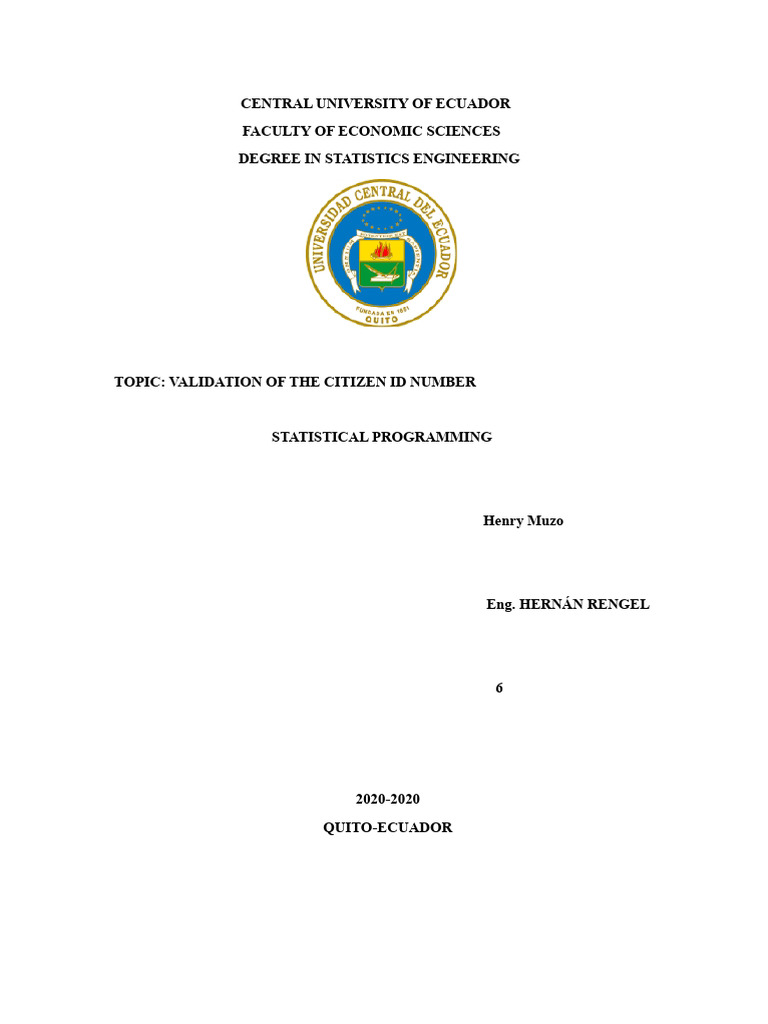 Validate Ecuador ID Number Algorithm | PDF | Identity Document