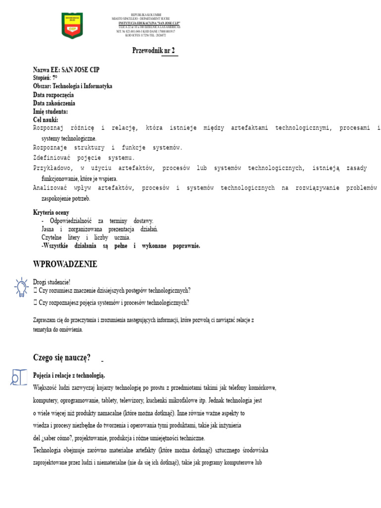 Przewodnik 7 Technologia #2 | PDF